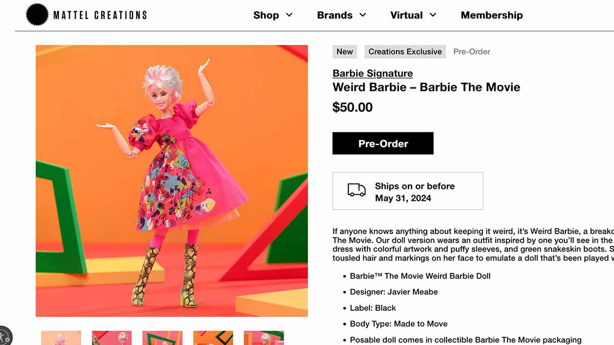 Mattel lanza la “Barbie rara”, personaje de la película de Margot ...