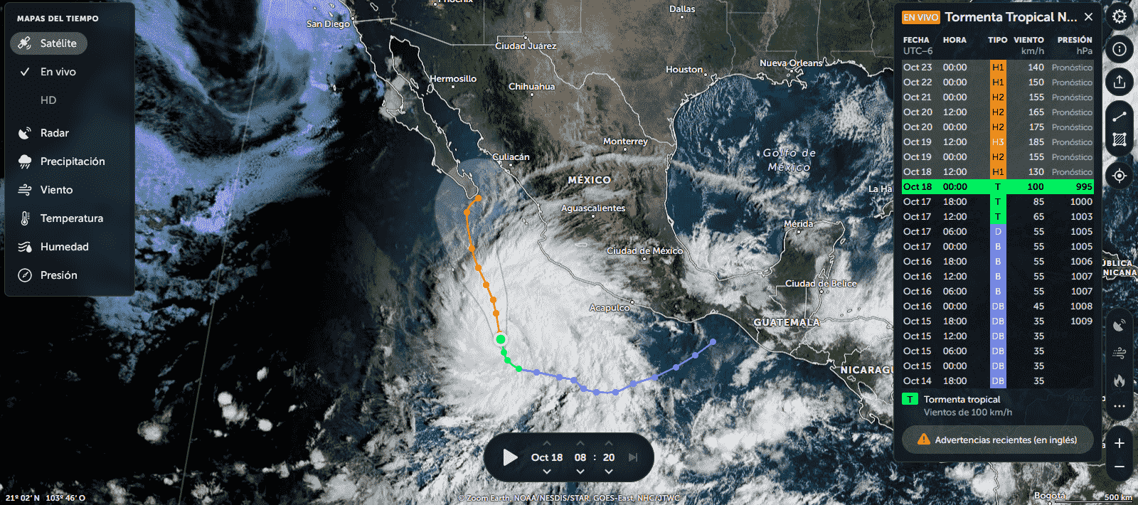 Tormenta tropical Norma 2023: ¿cómo seguir su trayectoria en … – Uno TV Noticias | Elperiodico ...