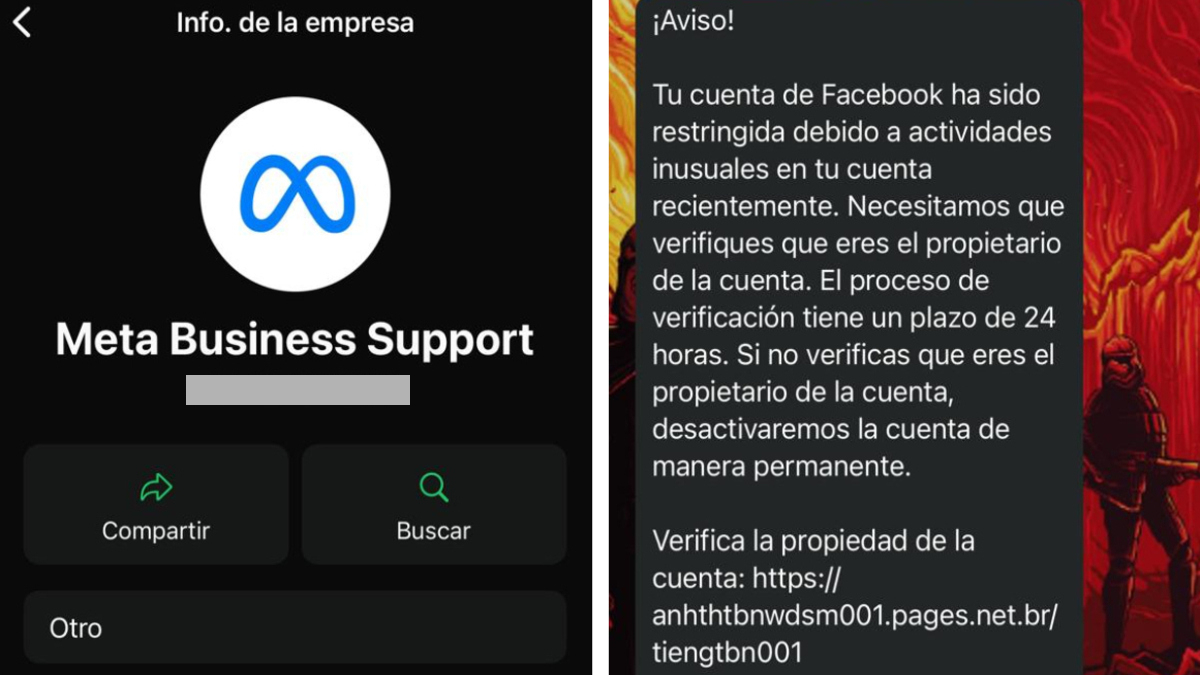 Mensaje falso a nombre de Meta y Facebook: así opera este fraude - UnoTV