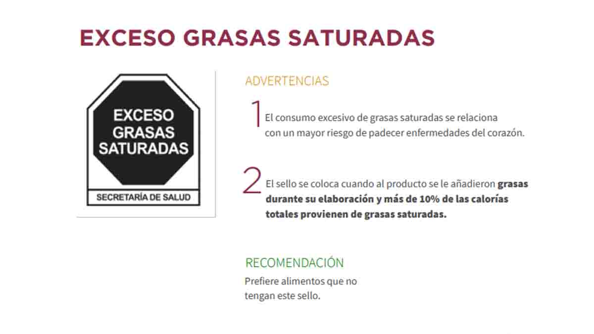 Significado de las etiquetas de alimentos: exceso de calorías, azúcares ...