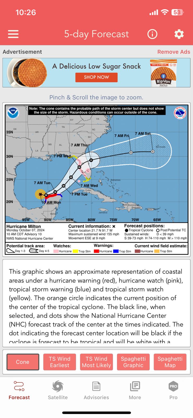 Huracán Milton: sigue su trayectoria en vivo en el celular - UnoTV