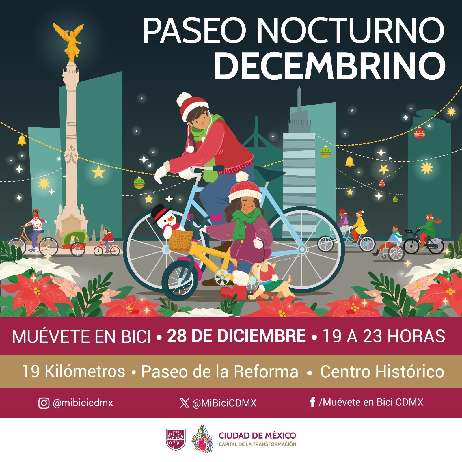 Paseo Nocturno Decembrino 2024 en CDMX será el sábado 28 de diciembre ...