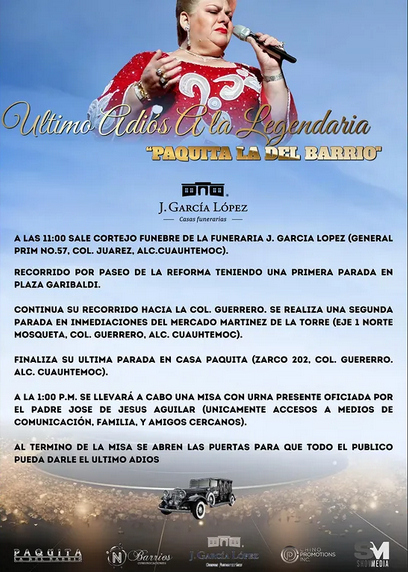 Homenaje a Paquita la del Barrio en CDMX en vivo: fotos y videos en directo - UnoTV