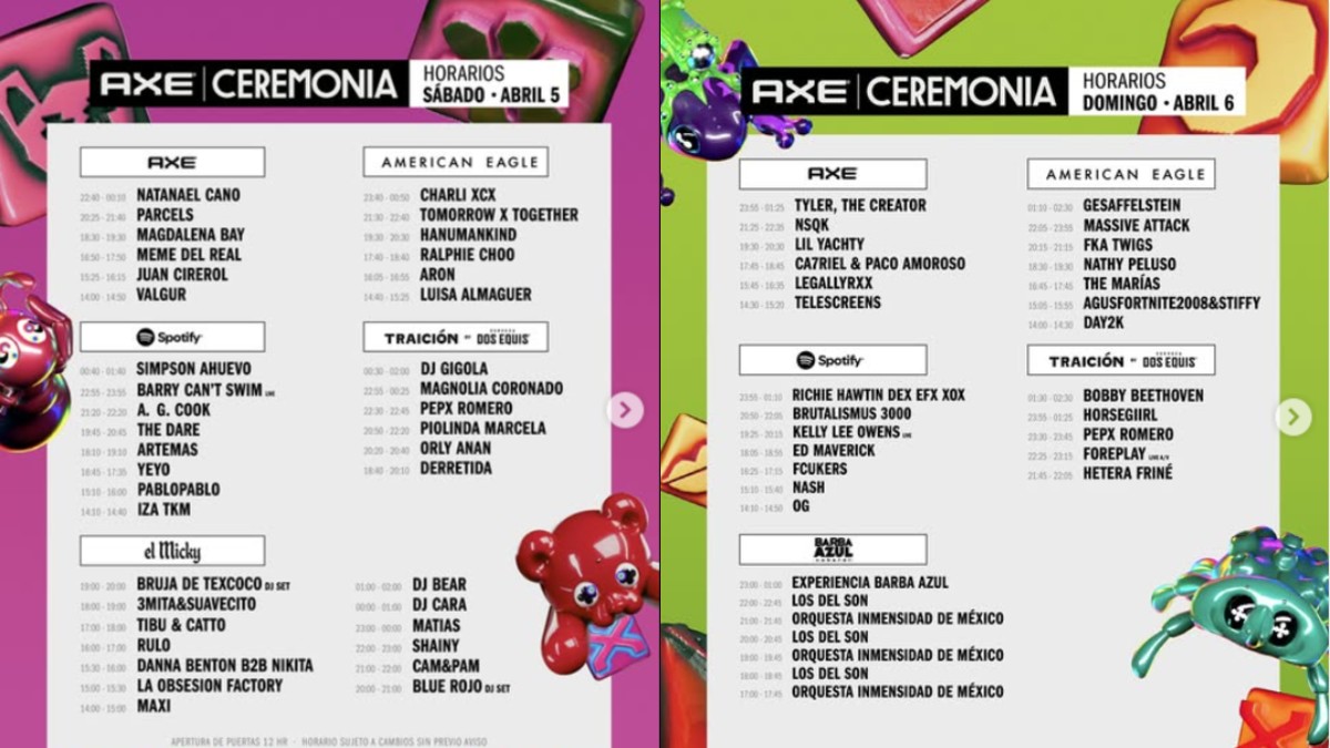 Así los horarios del festival AXE Ceremonia 2025 - UnoTV