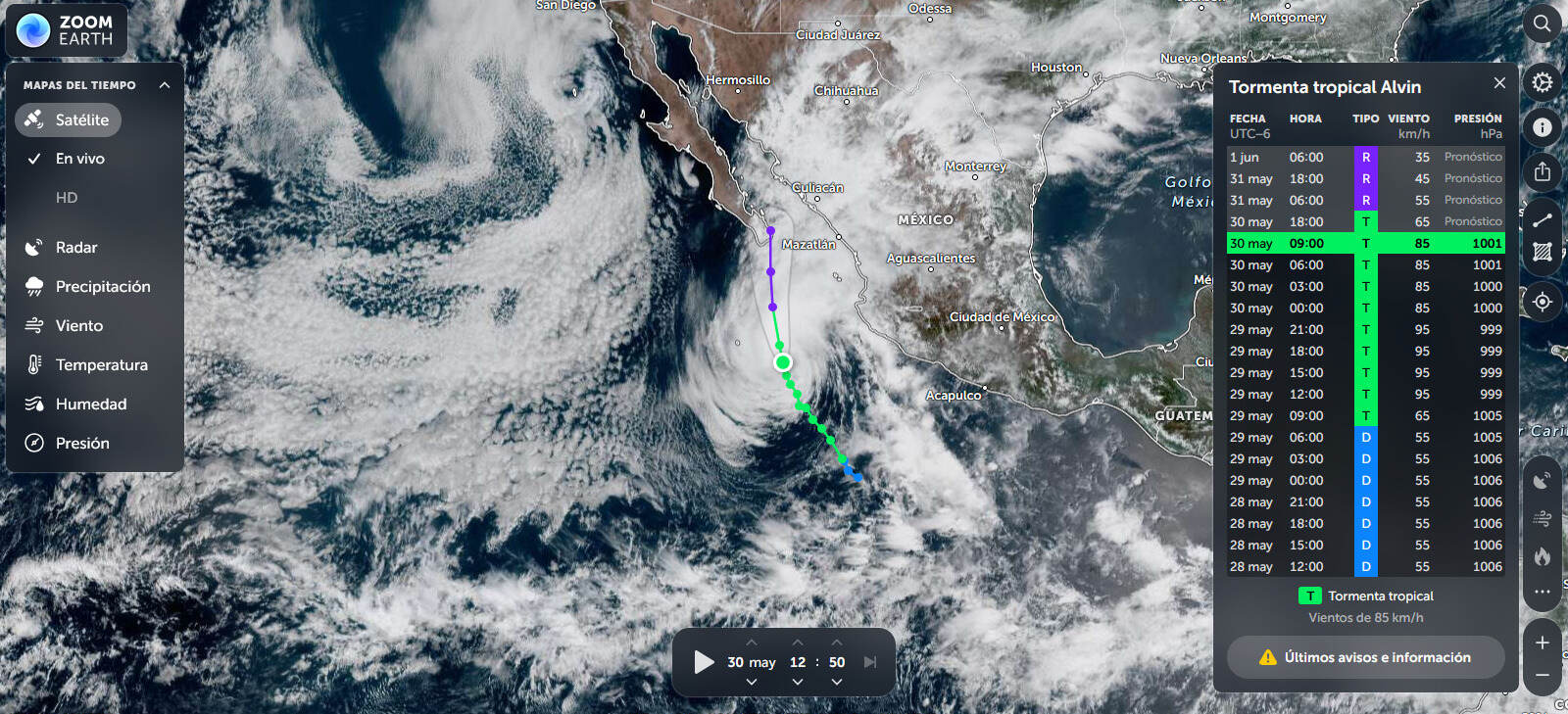 Tormenta tropical Alvin 2025: ¿cómo seguir su trayectoria en vivo en tu celular? - UnoTV