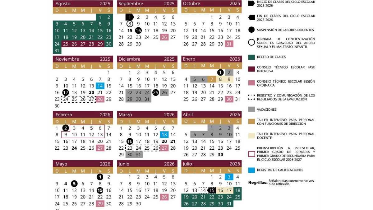 SEP publica el calendario escolar 2025-2026: fechas clave - UnoTV