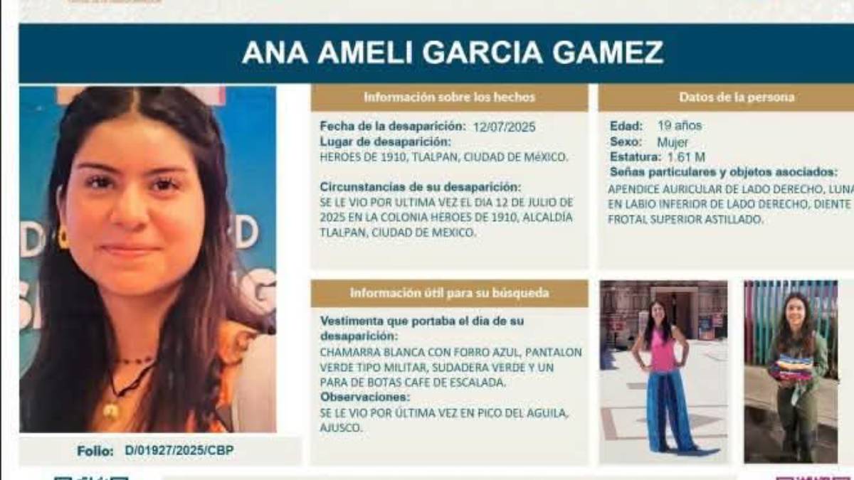 ¿Dónde está Ana Ameli García Gámez? Desaparece joven de la UNAM en el Ajusco - UnoTV